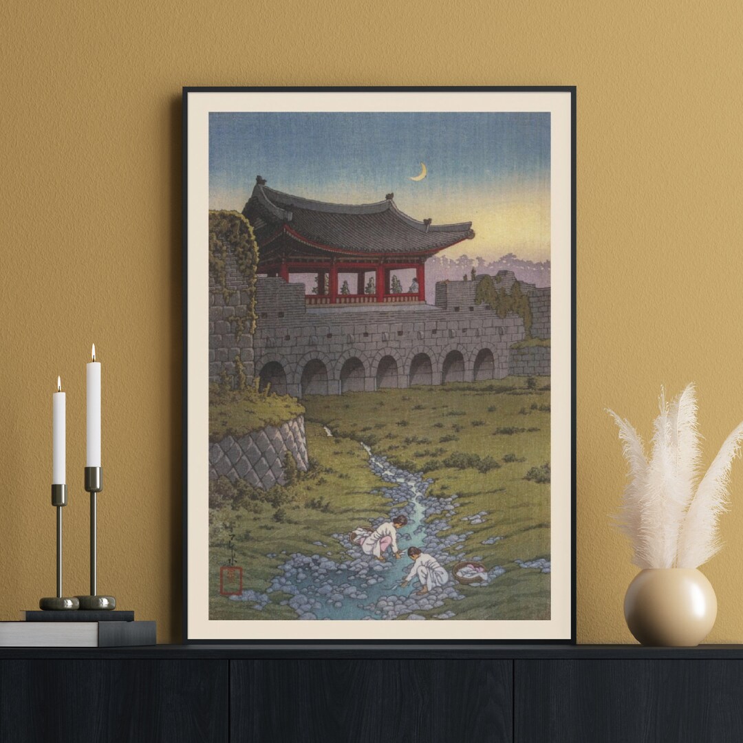 Japanese Art, Japanese Poster, Hwahongmun Gate, Kawase Hasui, Woodblock ...
