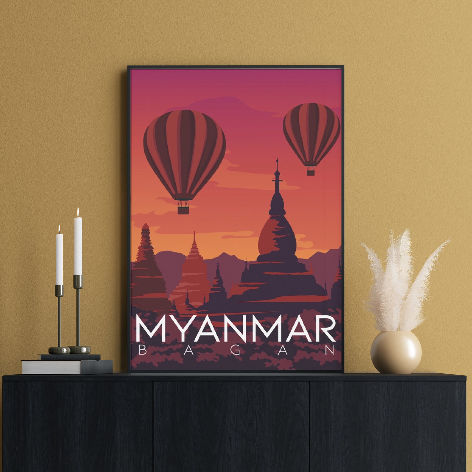 Burma Travel Poster Burma Print Myanmar Art Print - Etsy