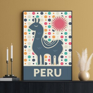 Peru Print, Llama Poster, South American Travel Poster, Peruvian Home ...