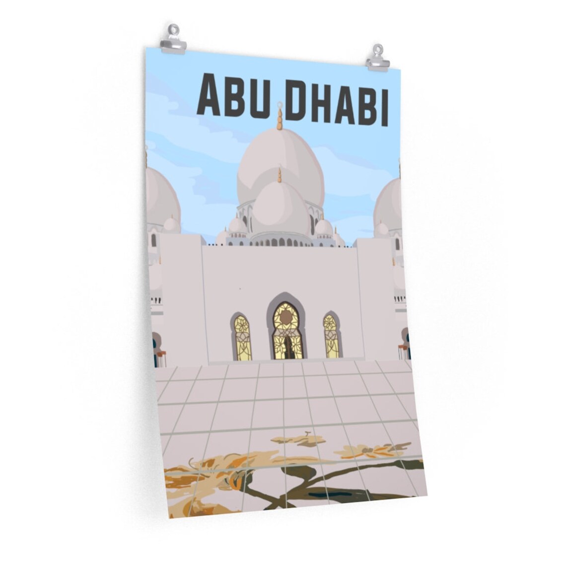 Abu Dhabi UAE Travel Poster Sheikh Zayed Grand Mosque United - Etsy