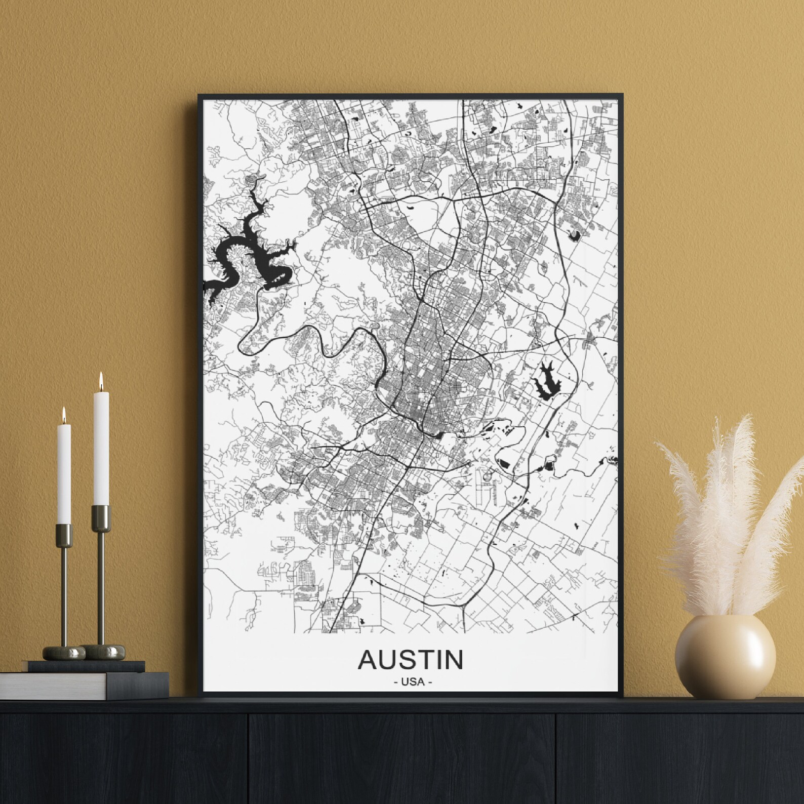 Austin City Map Print Texas Map Poster Map of Austin City - Etsy