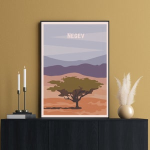 Israel Travel Poster, Negev Desert Print, Southern Israel, Rocky Desert ...