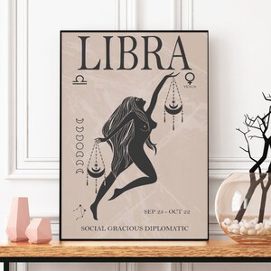 Libra Astrology Print, Libra Zodiac Gifts, Libra Birthday Prints ...