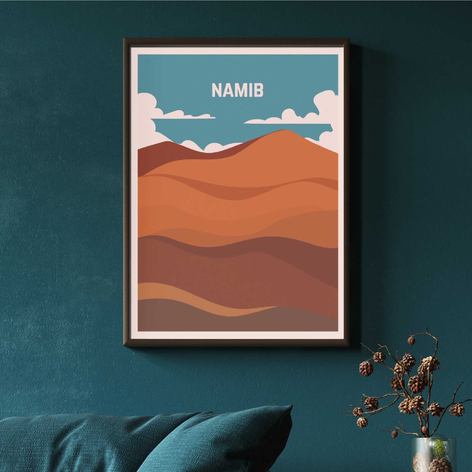 Namibia Travel Poster Namib Desert Print Africa Wall Art - Etsy