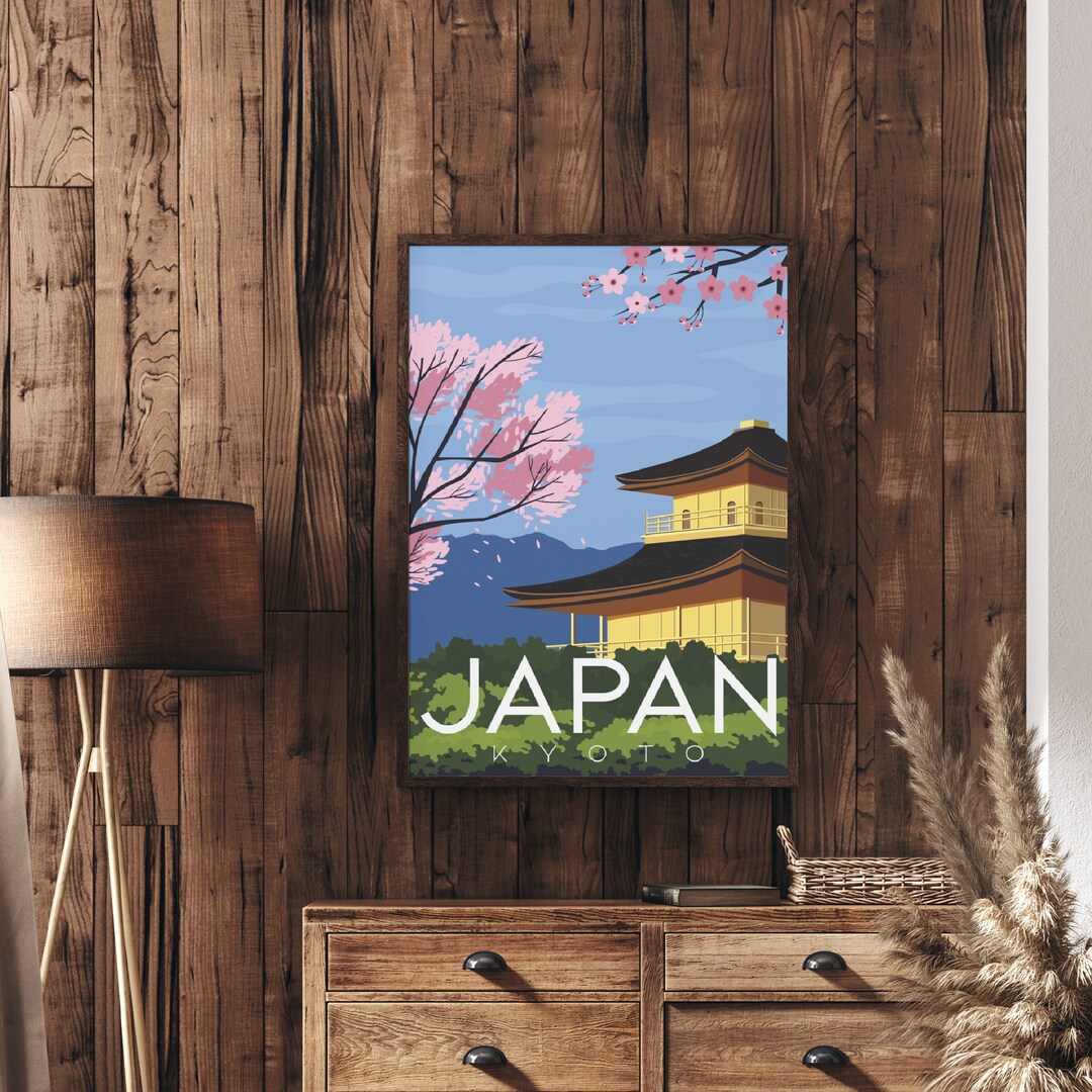 Japan Travel Poster, Golden Pavilion, Kyoto Print, Japan Print ...