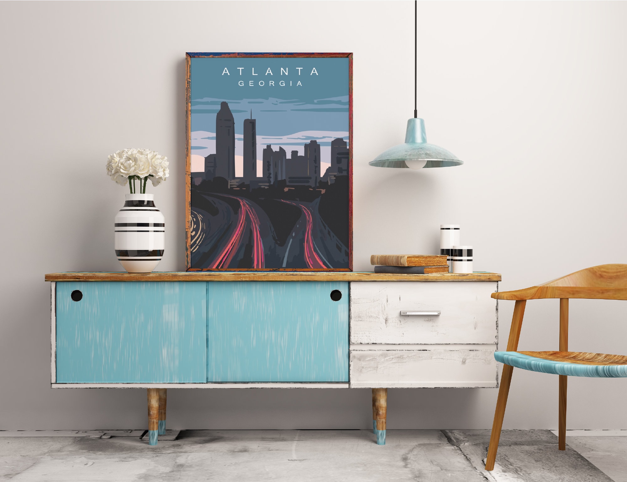 Atlanta Travel Poster Georgia Wall Art Atlanta Print Gift | Etsy