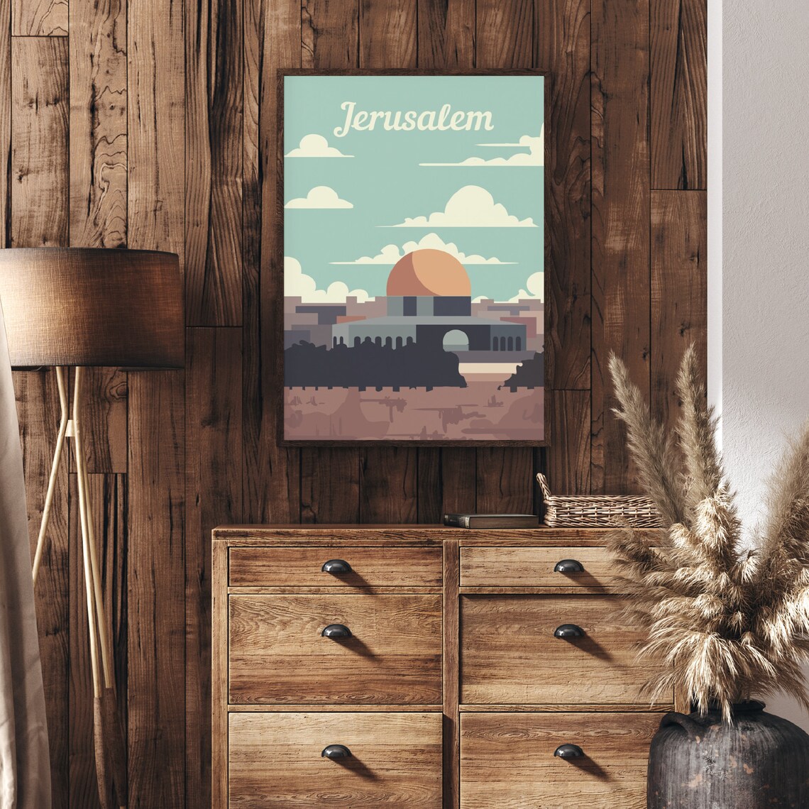 Jerusalem Travel Poster Dome of the Rock Print the Old City - Etsy