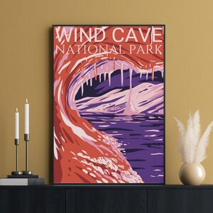 Wind Cave National Park Poster, National Park Print, South Dakota ...