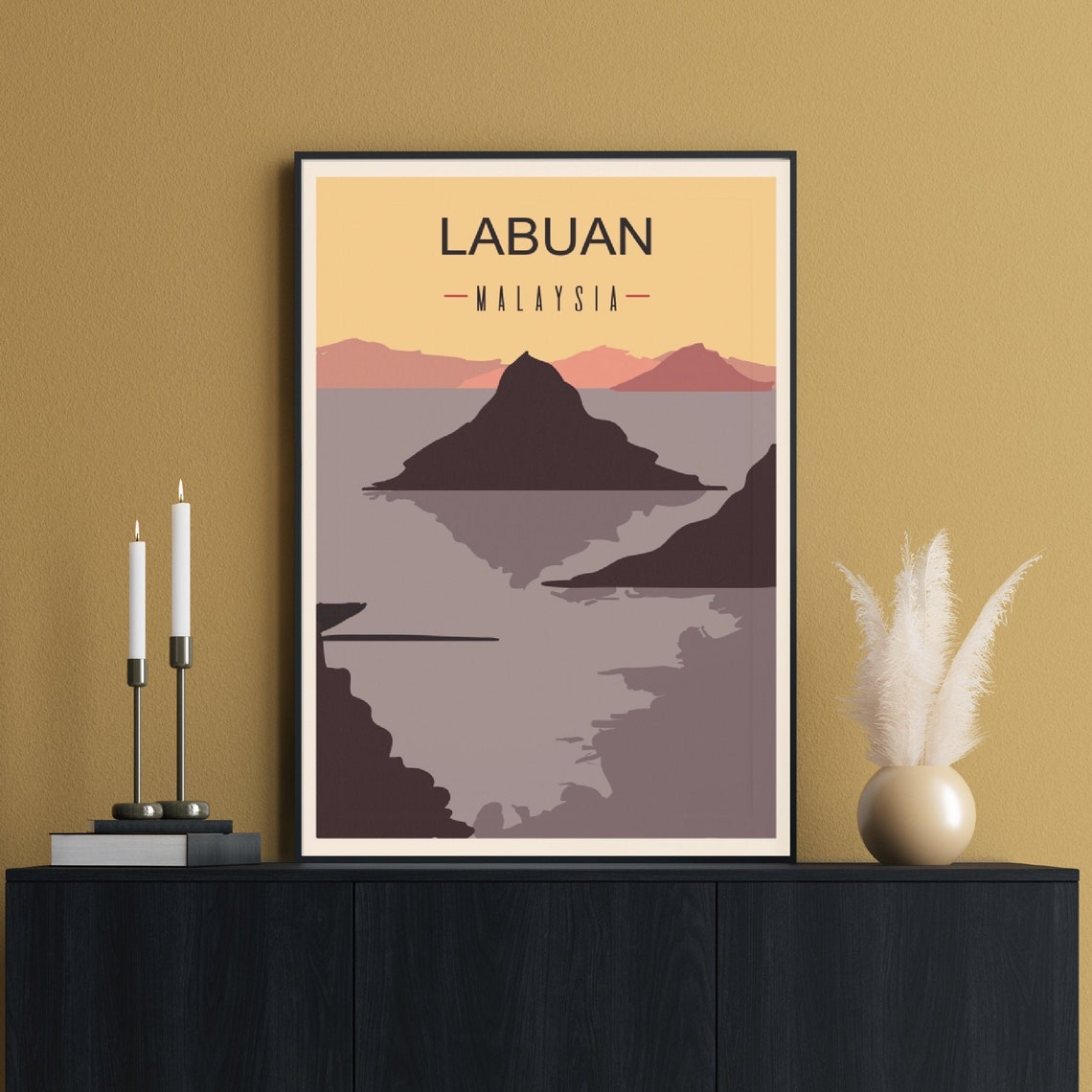 Malaysia Travel Poster LAbuan Print State of Sabah East | Etsy