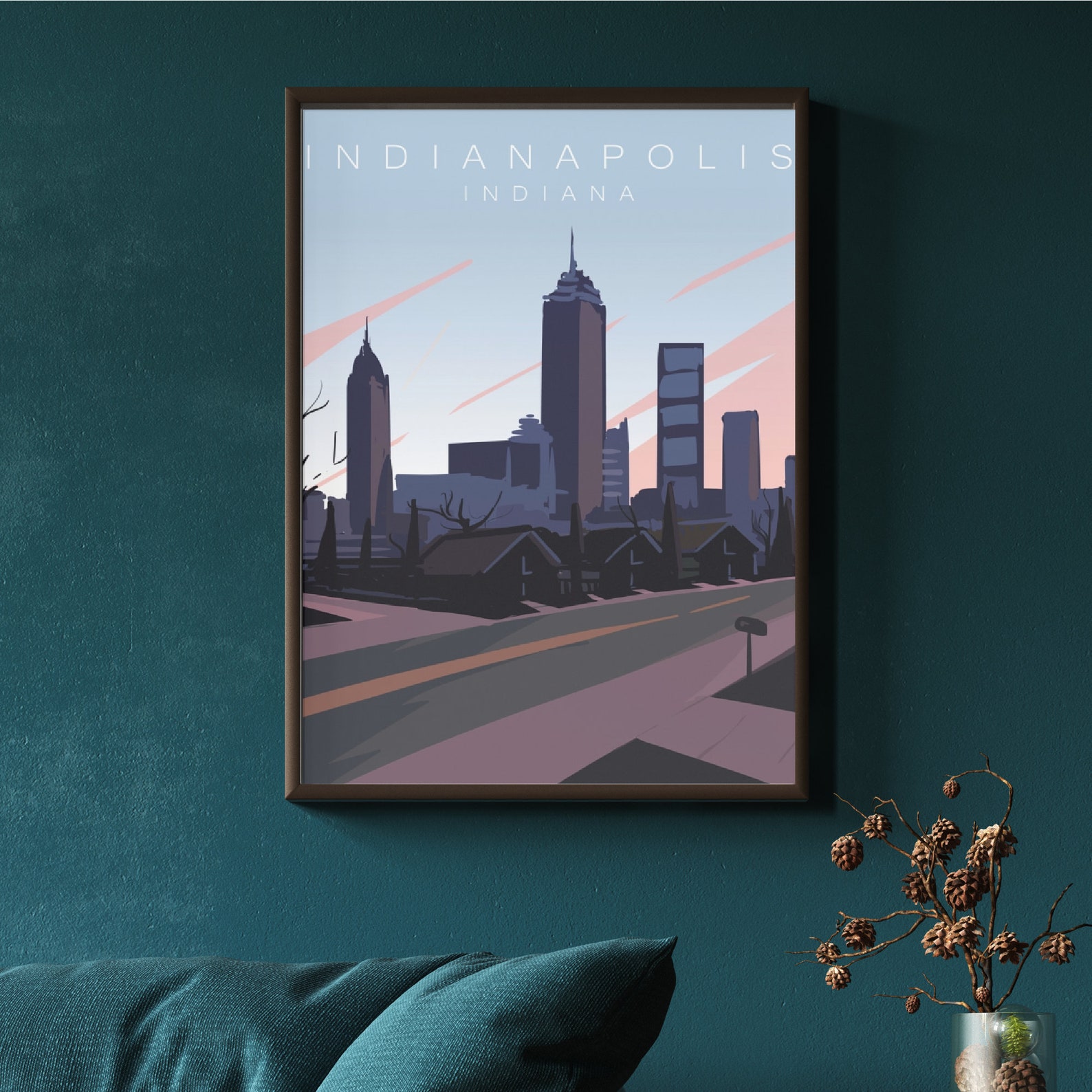 Indianapolis Travel Poster Indiana Travel Print Indianapolis - Etsy