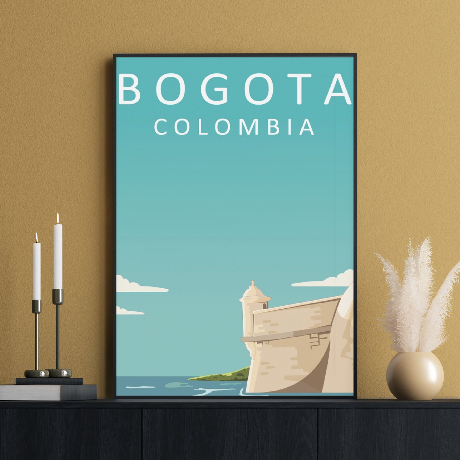 Colombia Travel Poster Bogota Print Colombia Art South - Etsy