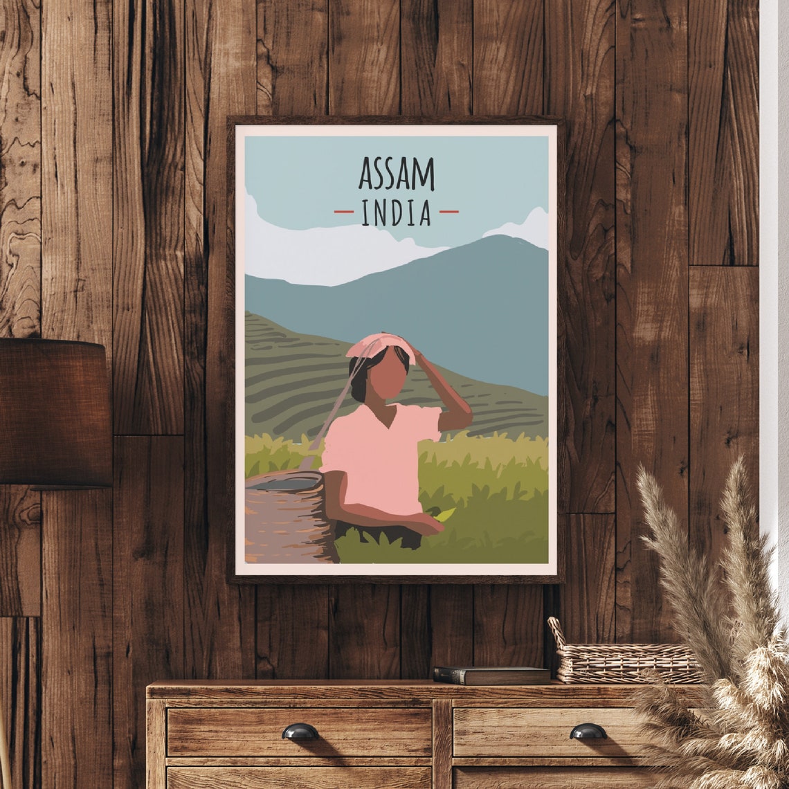 India Travel Poster Assam Tavel Print Tea Plantations - Etsy