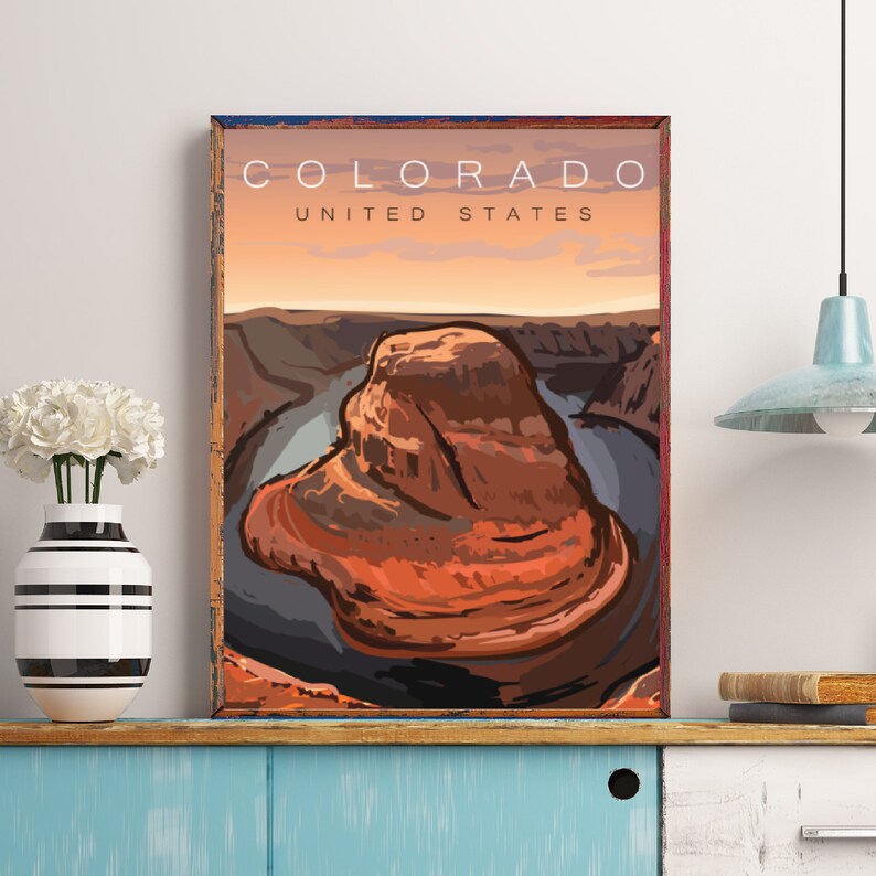 Lake Powell Travel Poster Lake Powell Utah Glen Canyon - Etsy