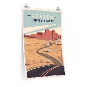 Nevada Travel Poster, Nevada Rustic Poster, Nevada Print, Valley of ...