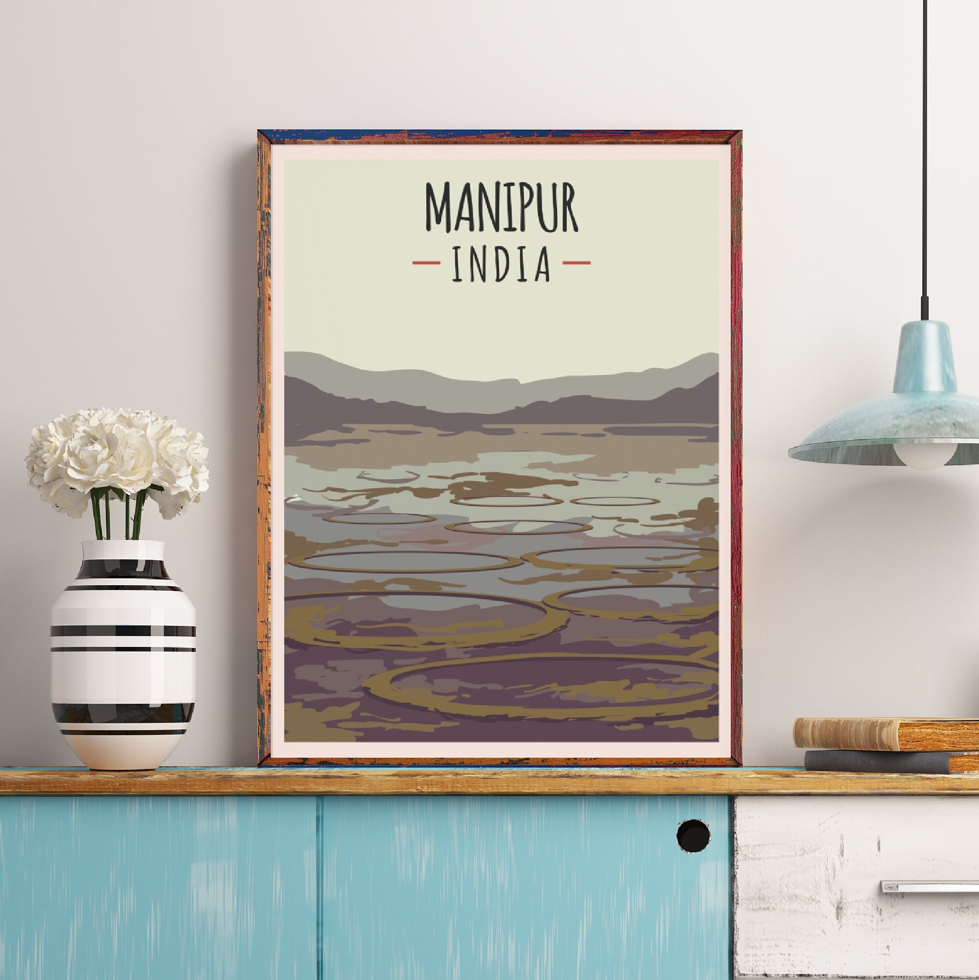 Indien Reise Poster Manipur Print Keibul Lamjao Loktak - Etsy.de