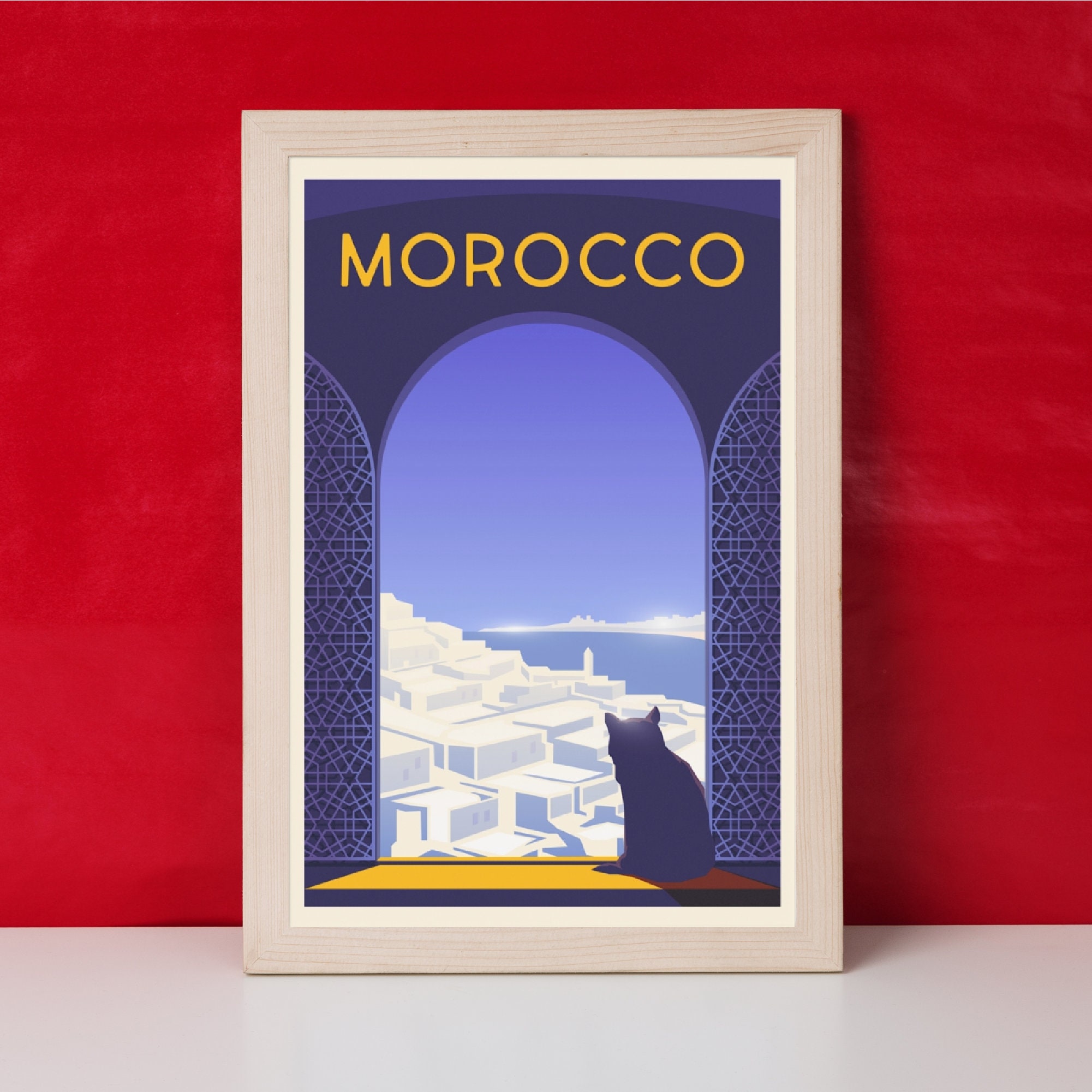 Morocco Poster Morocco Retro Art Print Decor Arabic Poster | Etsy