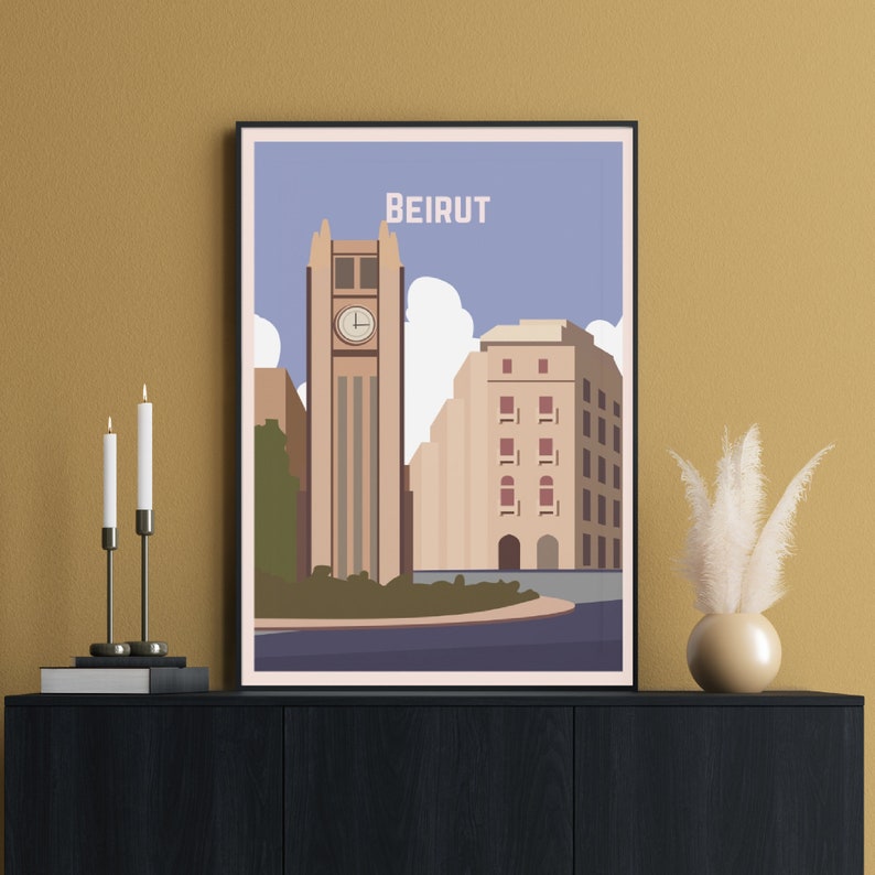 Beirut Travel Poster Lebanon Wall Wrt Middle East Beirut - Etsy