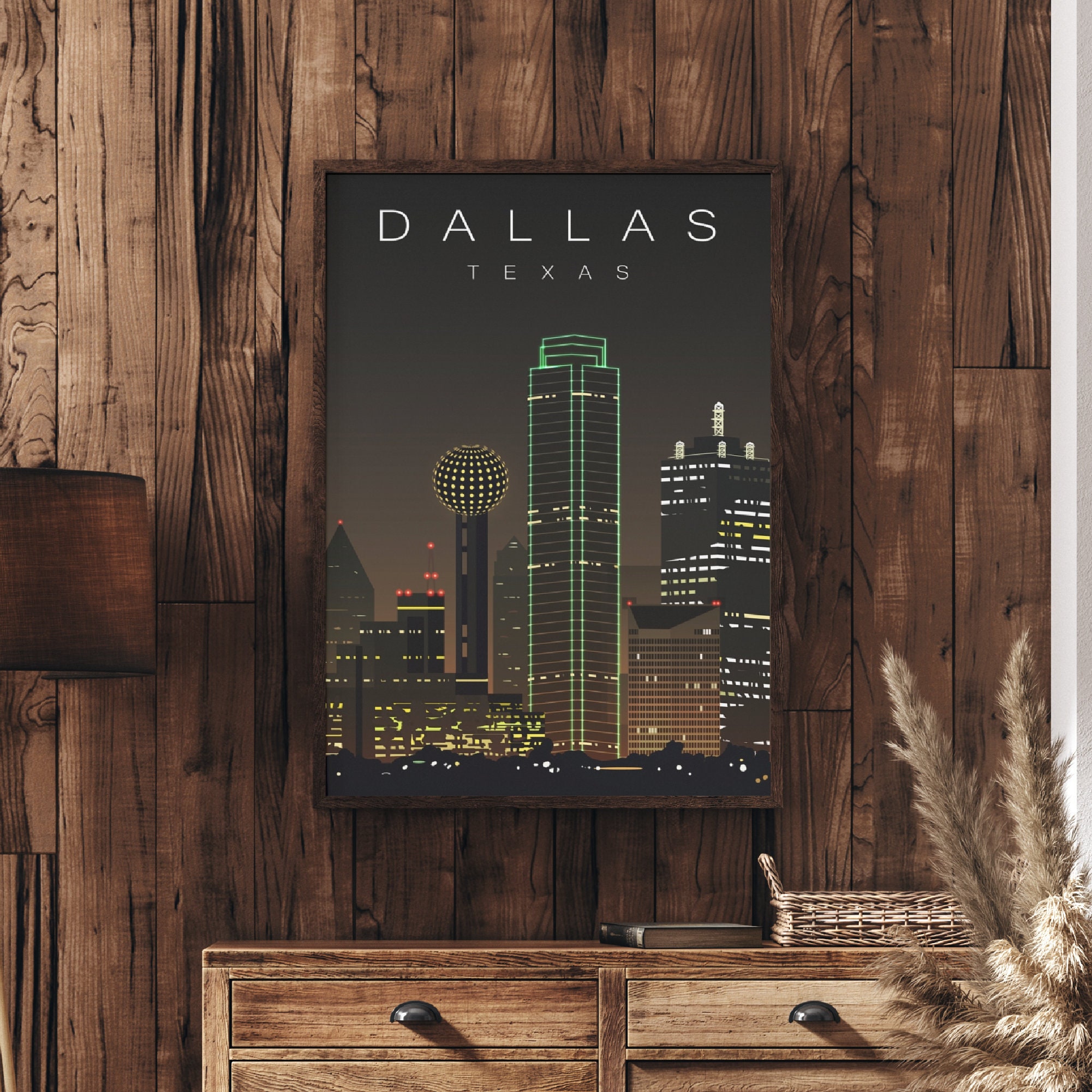 Dallas Travel Poster Dallas Art Print Dallas Wall Art | Etsy