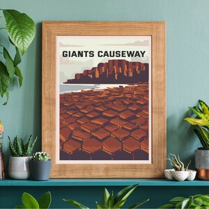 Ireland Travel Poster Giants Causeway Print Irish Prints - Etsy
