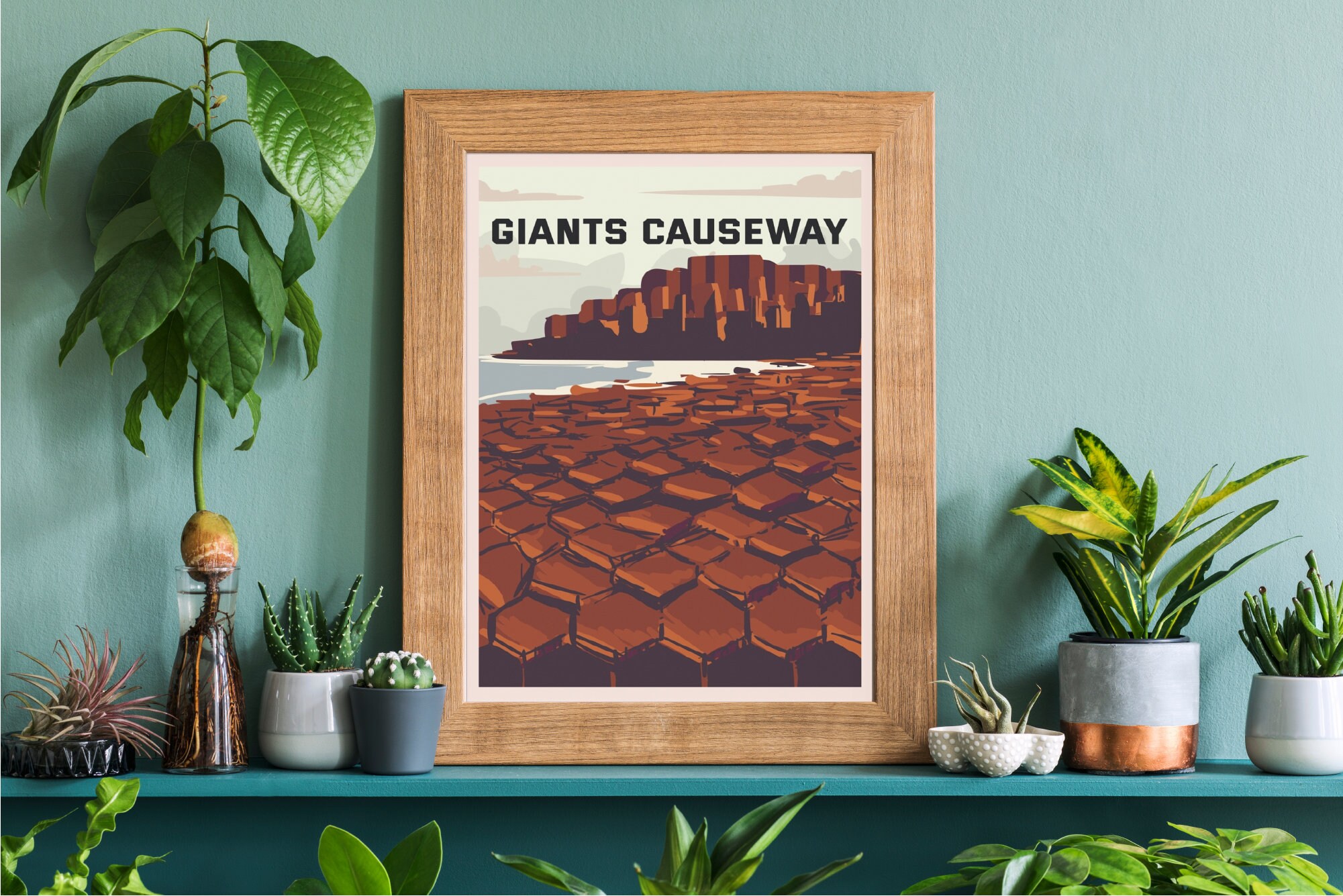 Ireland Travel Poster Giants Causeway Print Irish Prints | Etsy