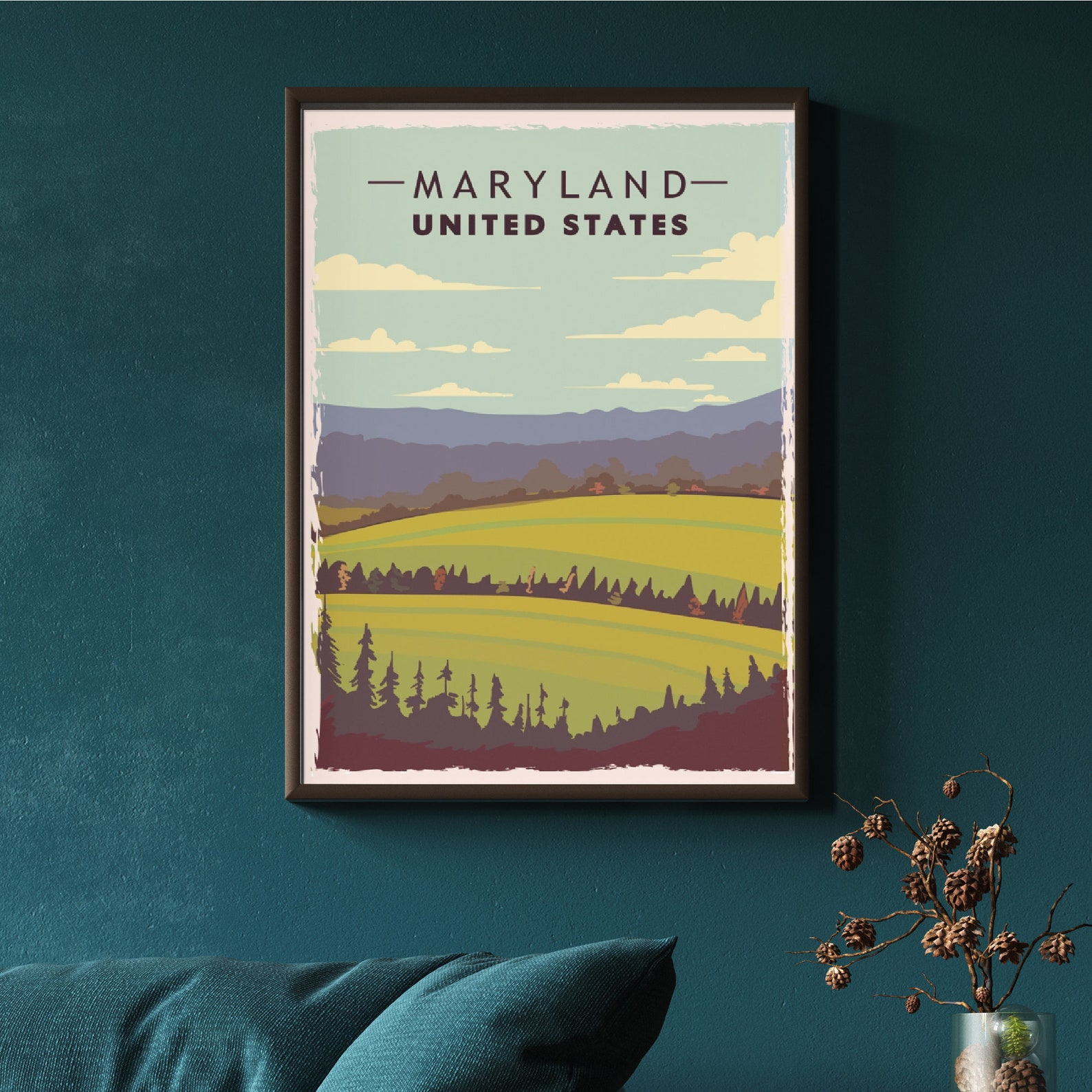 Maryland Travel Poster Maryland Fine Art Print American | Etsy