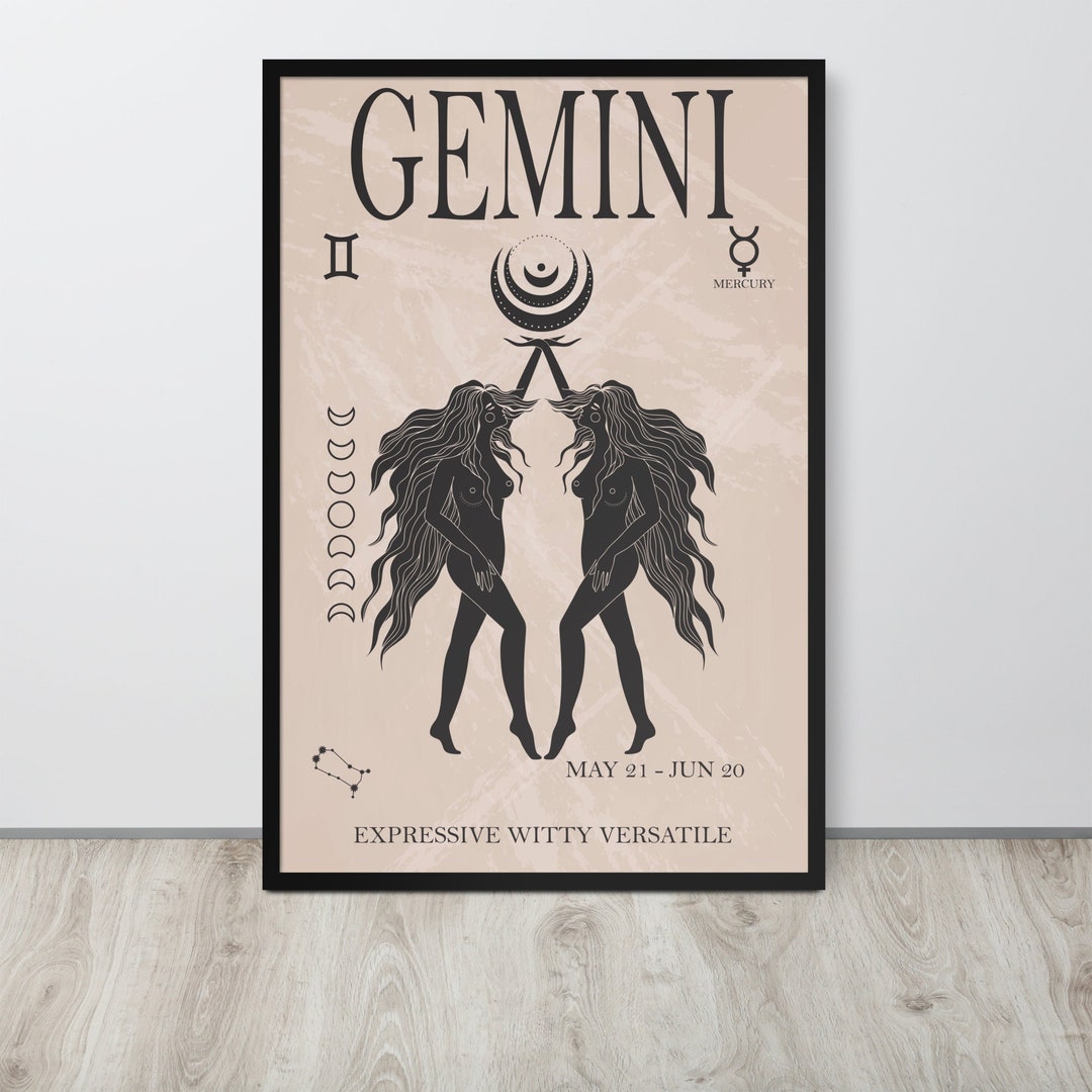 Gemini Astrology Print, Gemini Zodiac Gifts, Printable Wall Art, Gemini ...