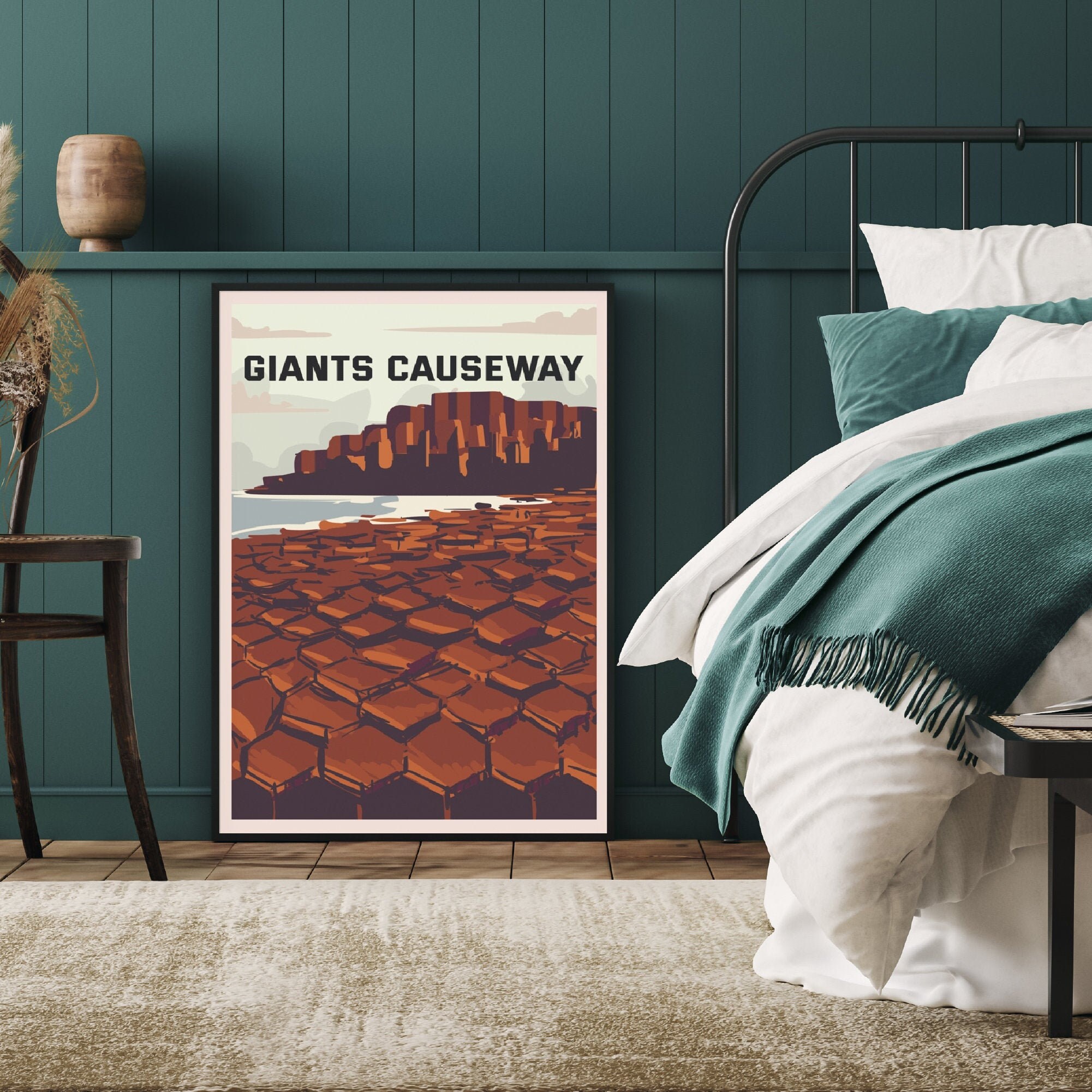 Ireland Travel Poster Giants Causeway Print Irish Prints | Etsy