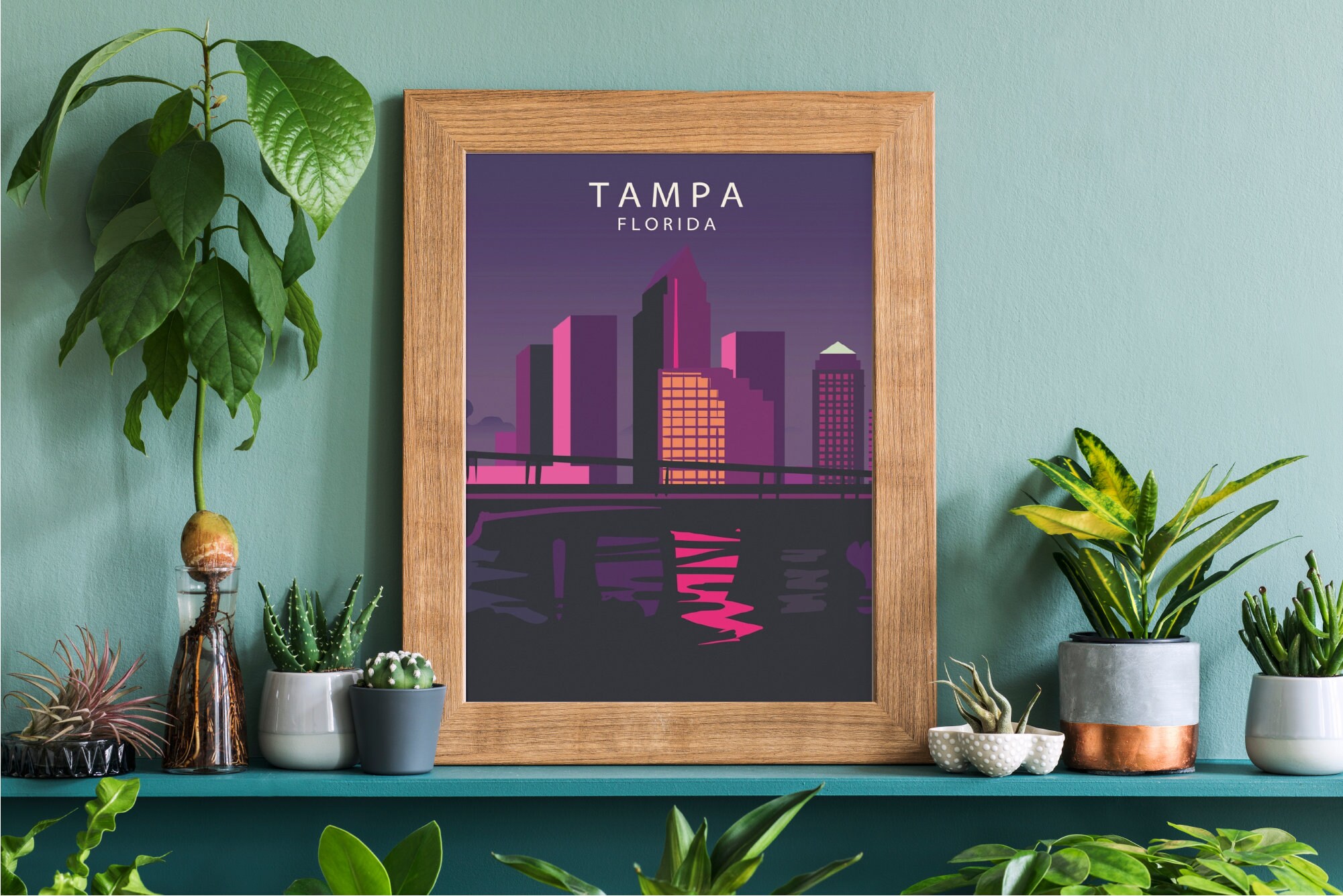 Tampa Travel Poster Tampa Skyline America Travel Florida | Etsy