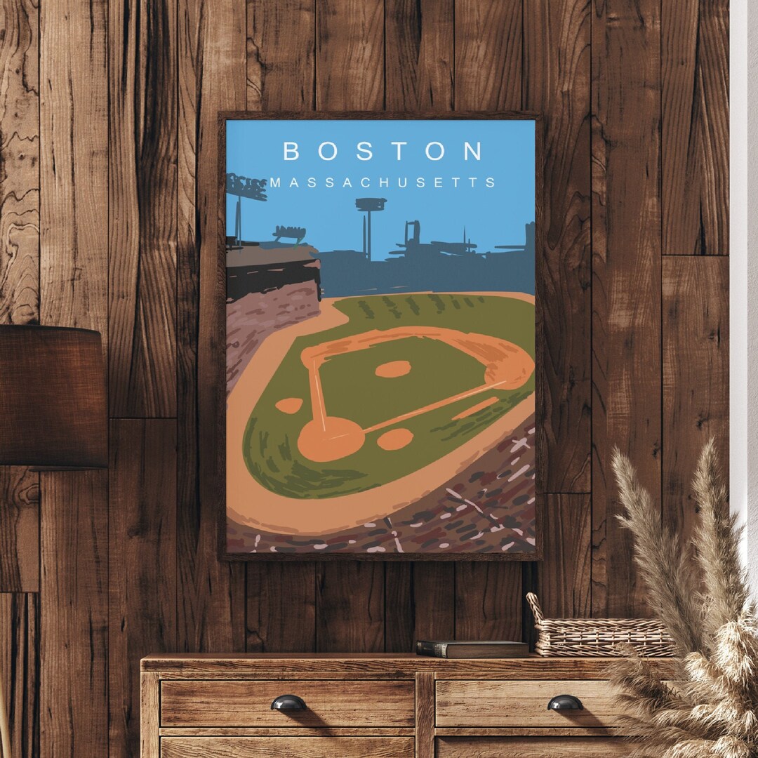 Boston Travel Poster, Massachusetts Poster, Fenway Stadium, Boston ...