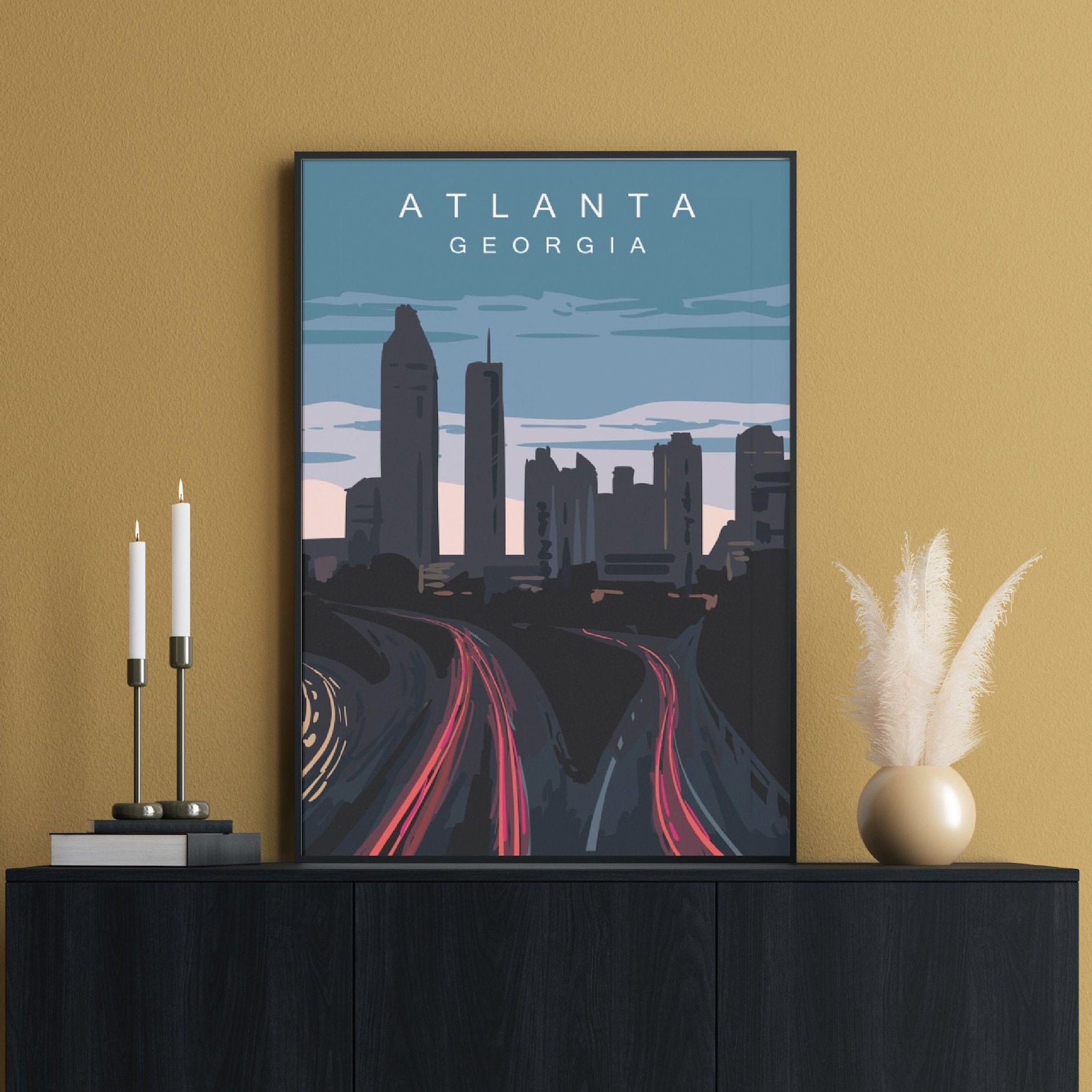 Atlanta Travel Poster Georgia Wall Art Atlanta Print Gift | Etsy