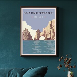 Baja California Sur Travel Poster, Cabo San Lucas Print, Mexico Posters ...
