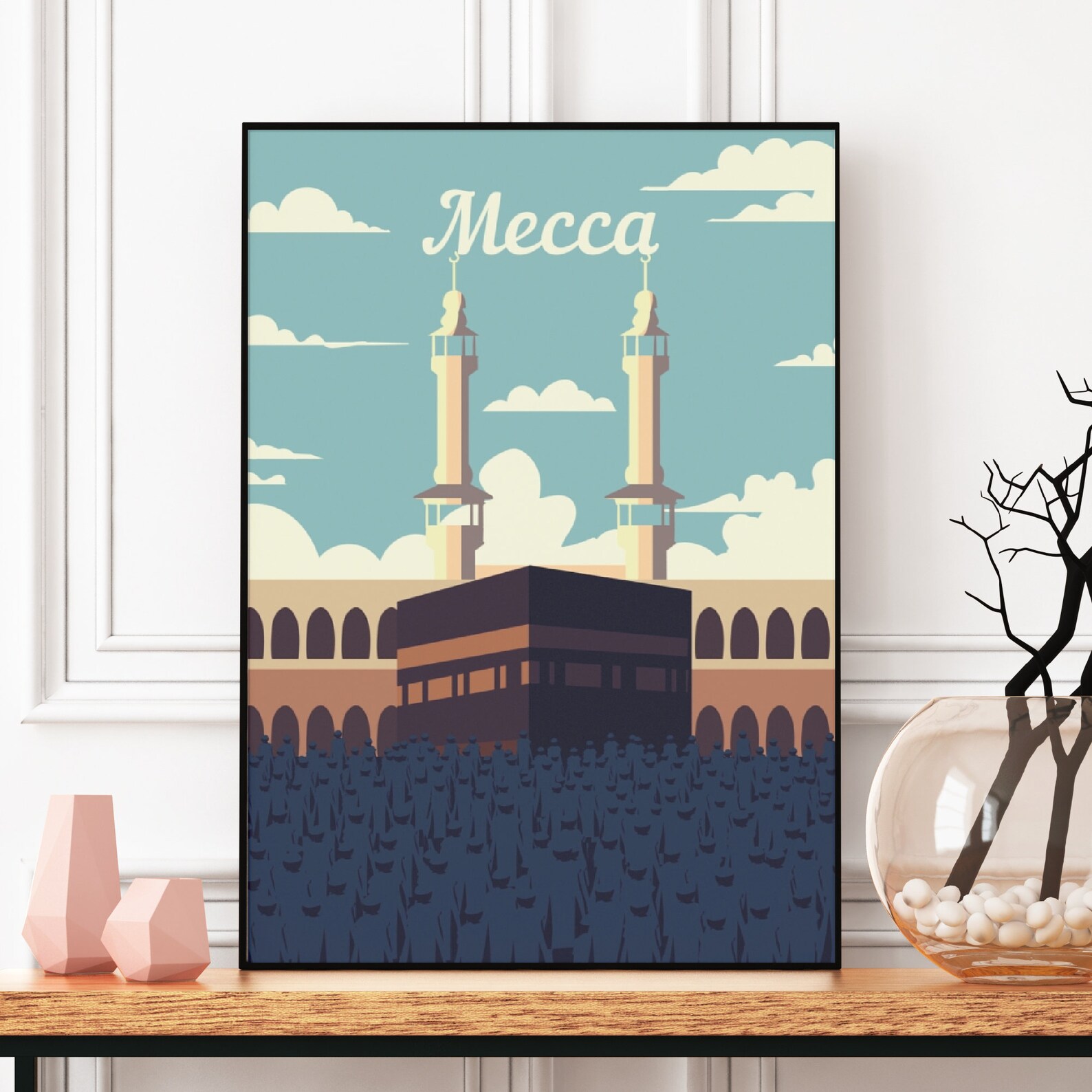 Saudi Arabia Travel Poster Mecca Print Masjidil Haram | Etsy