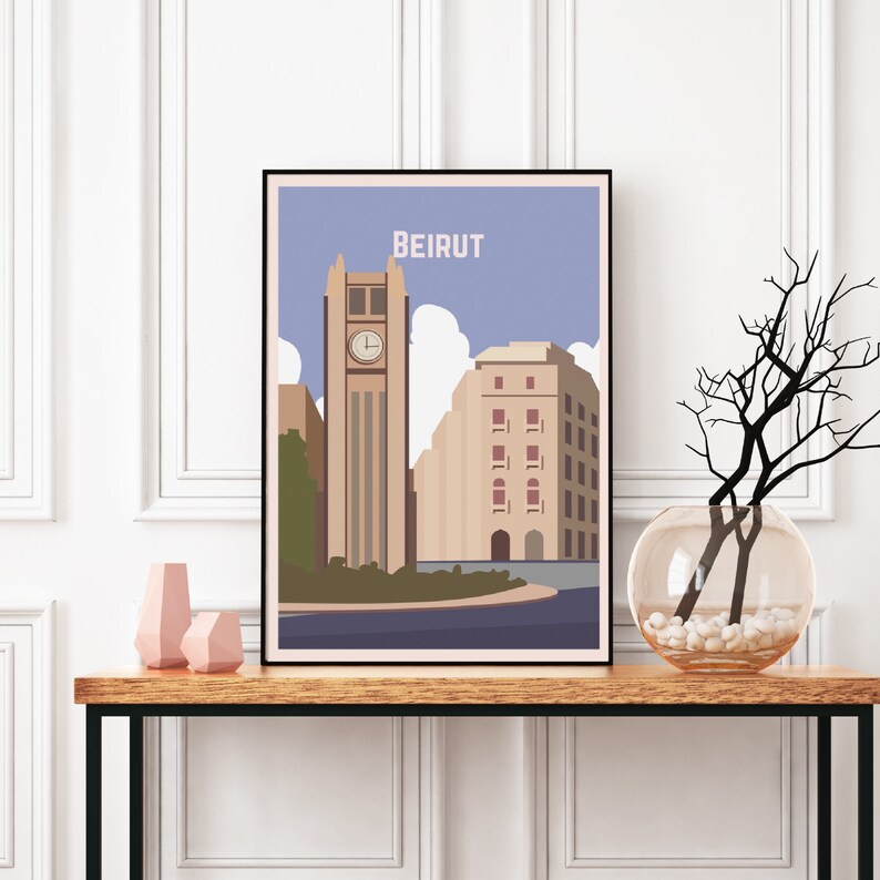 Beirut Travel Poster Lebanon Wall Wrt Middle East Beirut - Etsy