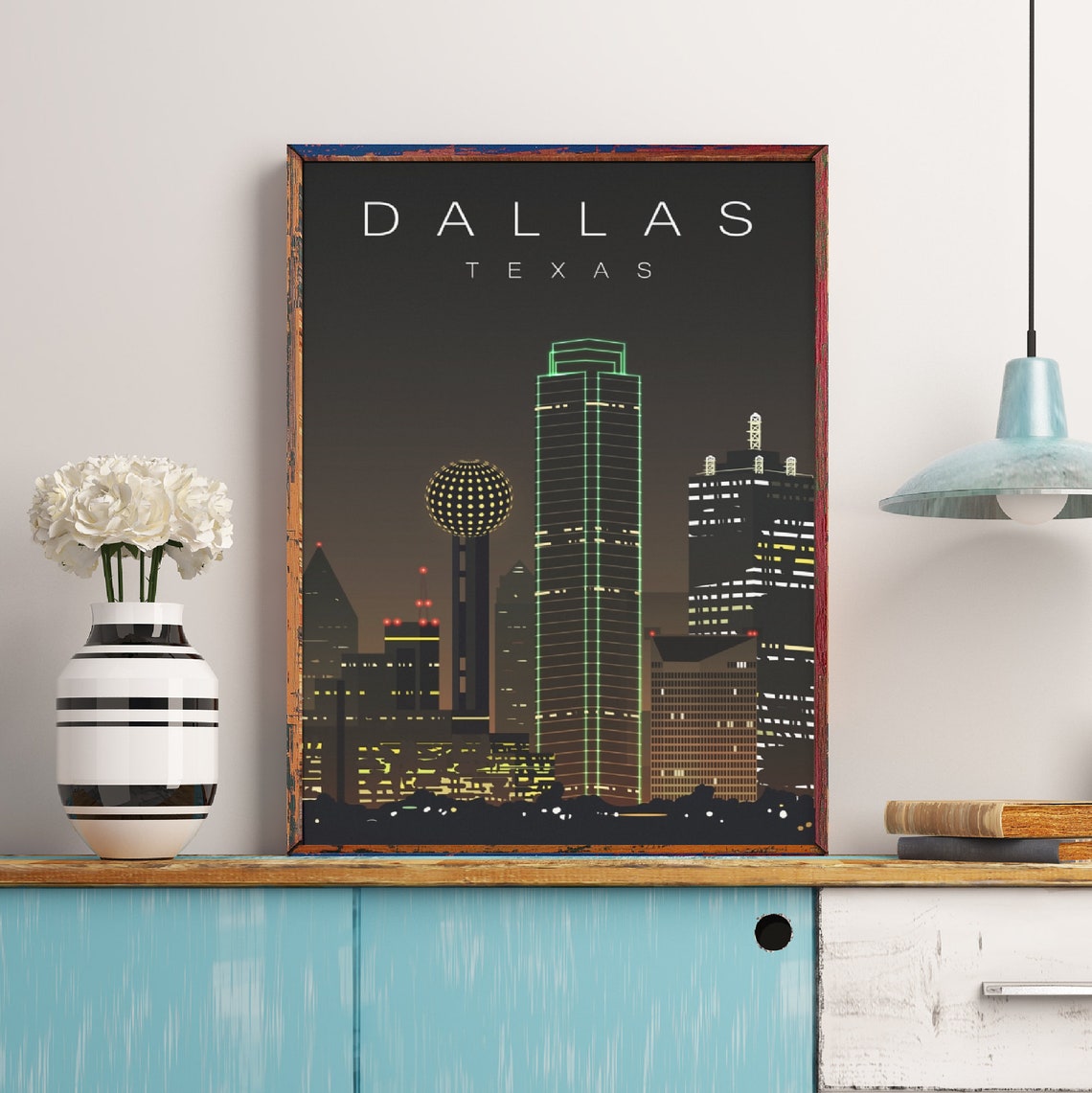 Dallas Travel Poster Dallas Art Print Dallas Wall Art | Etsy