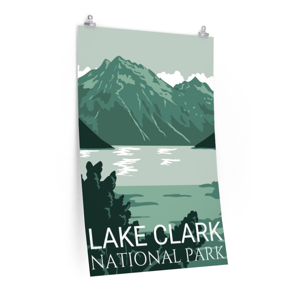 Lake Clark National Park Poster Minimalist Print Lake Clark | Etsy