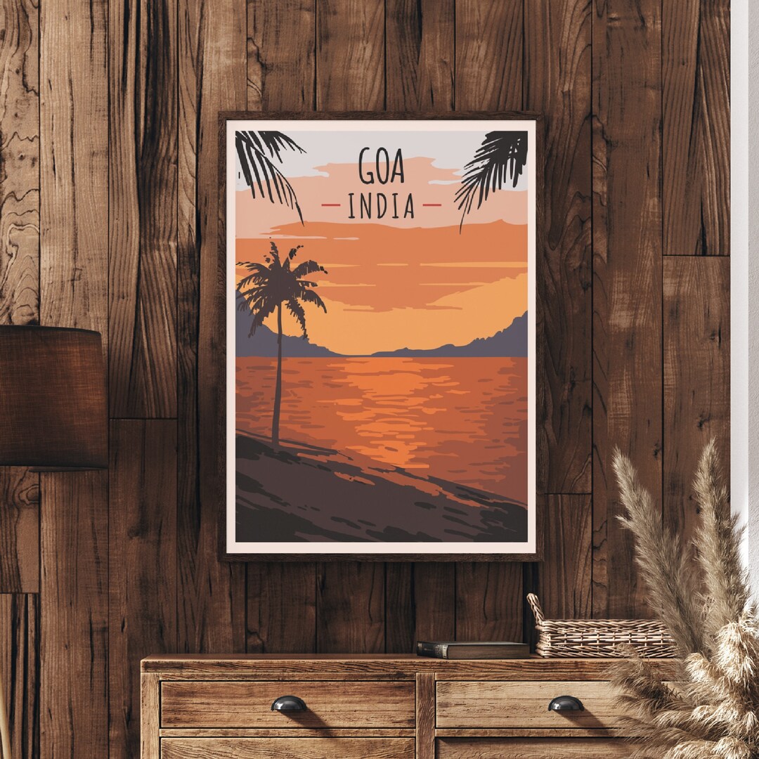 India Travel Poster Goa Beach Print Konkan Decor Panaji - Etsy