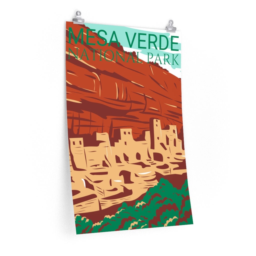 Mesa Verde National Park Travel Poster Mesa Verde Print | Etsy