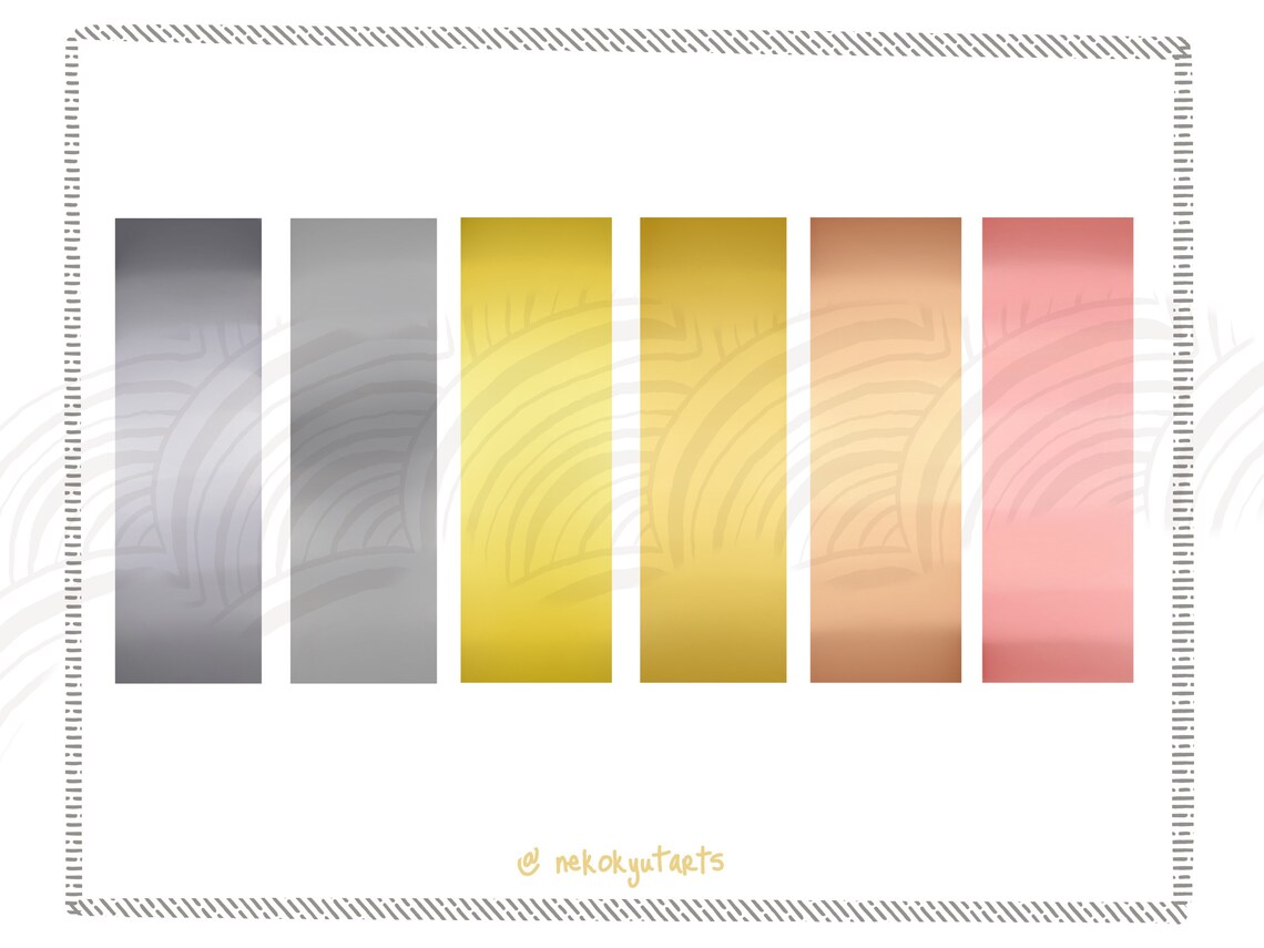 Metallic Procreate Color Palette, iPad Procreate App, Rose Gold Color ...