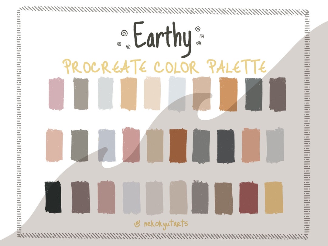 Procreate Color Palette, iPad Procreate App, Earthy Tones Color Scheme ...
