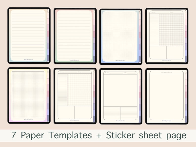 Goodnotes Digital Notebook Notability Portrait Notebook 8 | Etsy