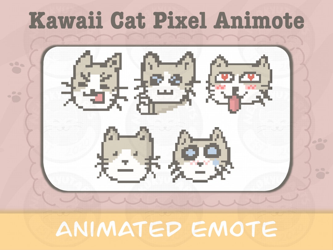 Kawaii Cat ANIMATED EMOTES, Cute Cat Meme Emote Pack, Twitch Alerts ...