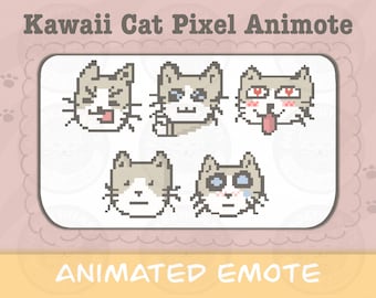 ANIMATED EMOTES Kawaii Meh Cat , Cute Bored Cat Twitch Emote, Twitch ...