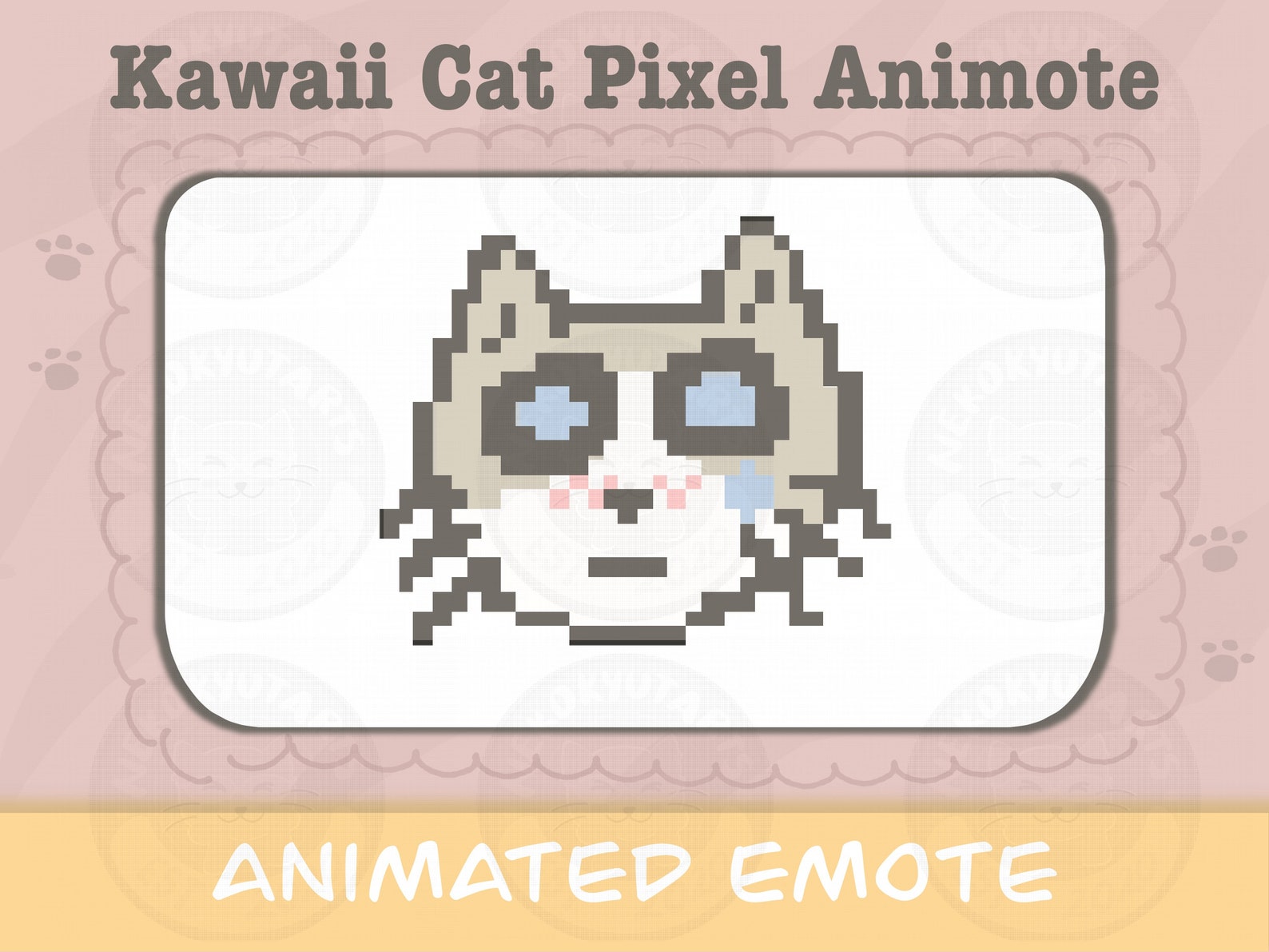 ANIMATED EMOTES Kawaii Crying Sad Cat , Cute Crying Cat Twitch Emote ...