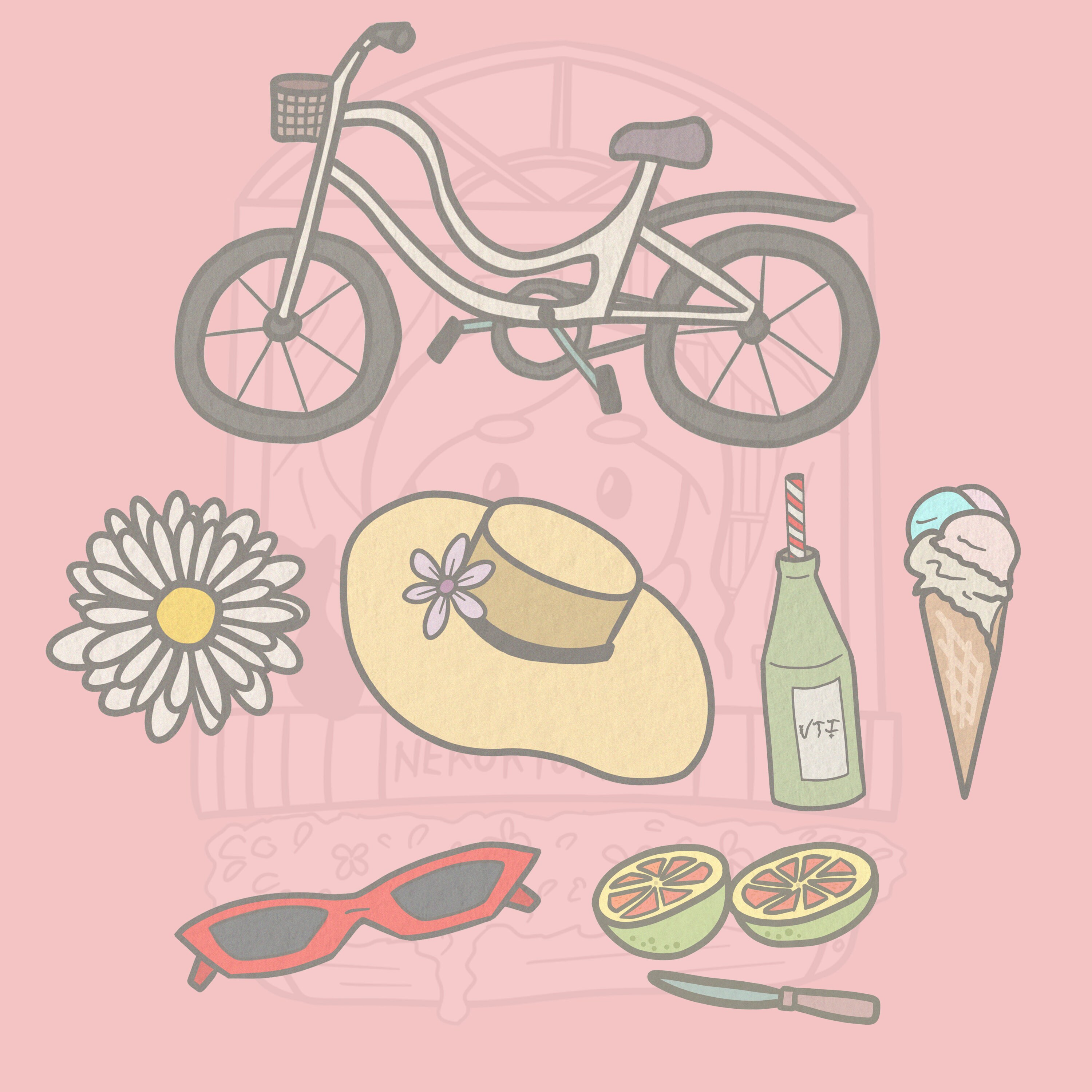 Picnic Summer Date Bundle Set Clipart, Hand Drawn Digital Sticker ...