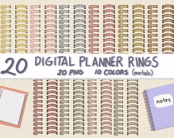 Digital Planner Rings Metallic Digital Spiral Coil Binder - Etsy