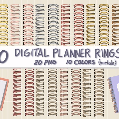 Digital Planner Rings Metallic Digital Spiral Coil Binder - Etsy