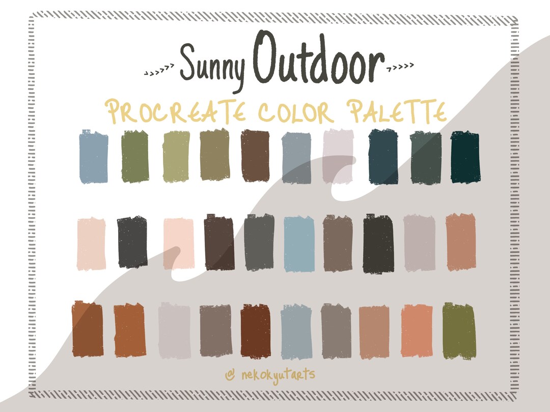 Procreate Color Palette, Nature Color Swatches, Outdoor Tones Color ...