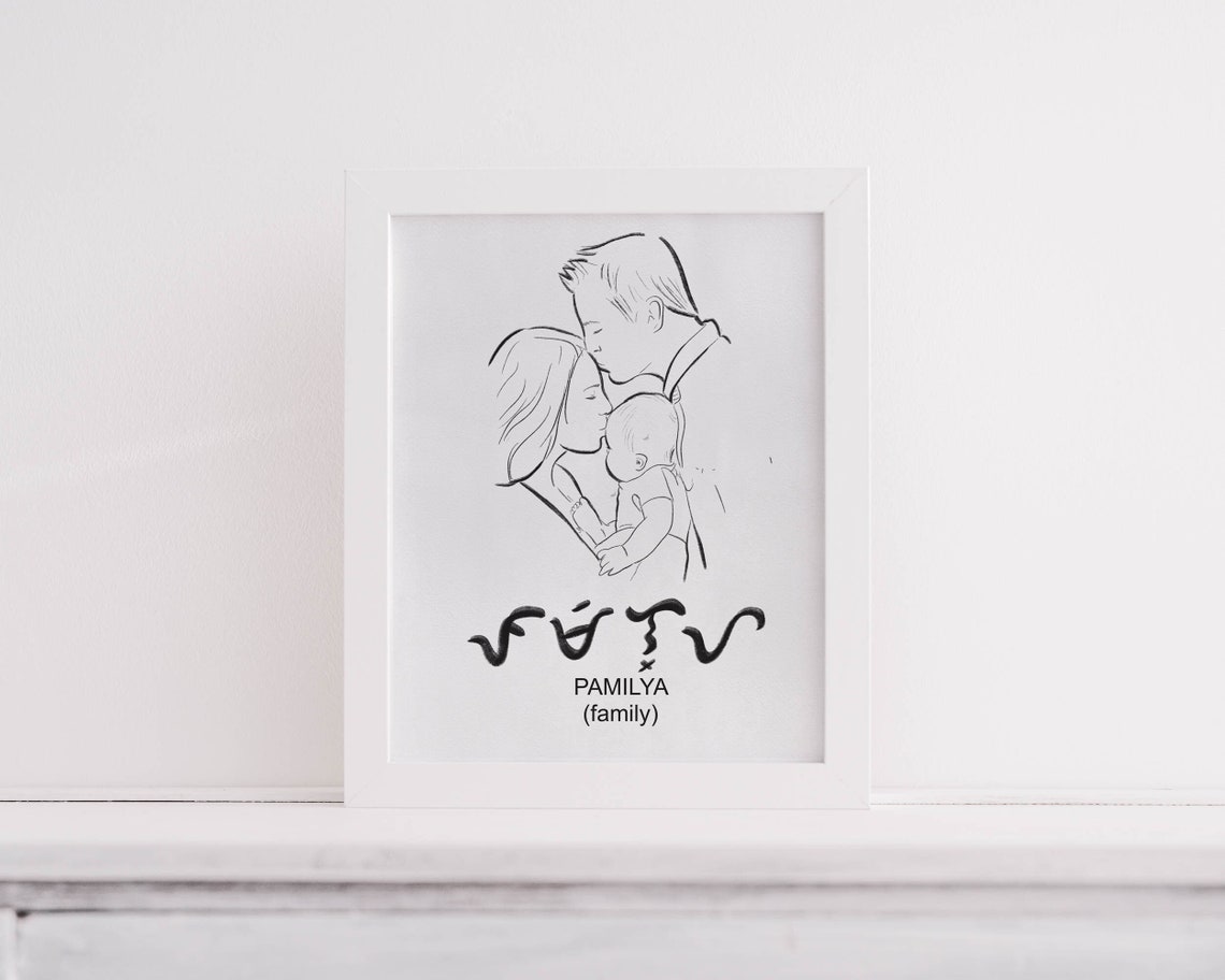 Personalized Hand Written Baybayin, Filipino Gift, Baybayin Script Wall ...