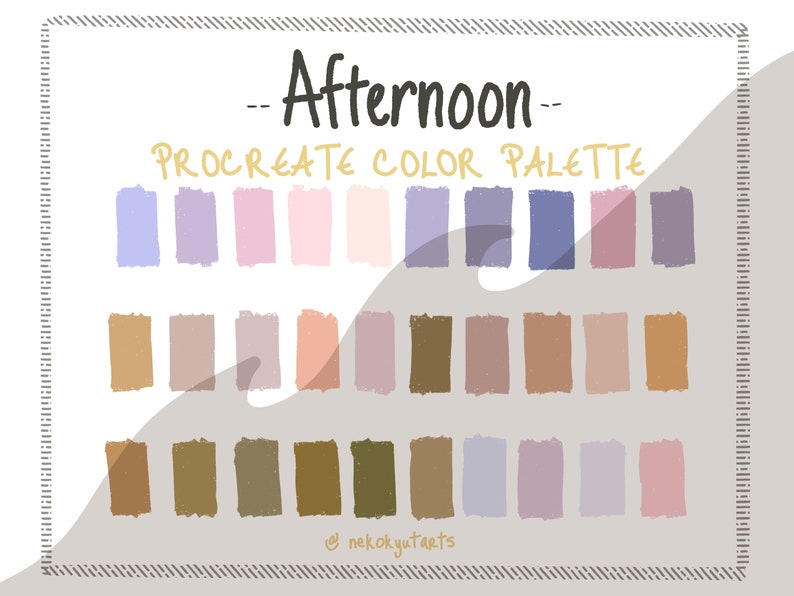 Procreate Color Palette, iPad Procreate App, Afternoon Tones Color ...