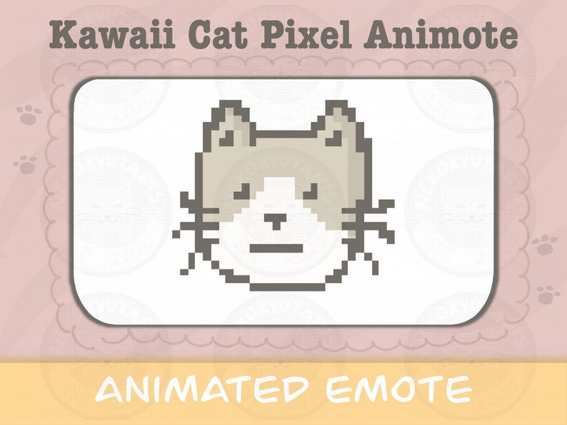 ANIMATED EMOTES Kawaii Meh Cat , Cute Bored Cat Twitch Emote, Twitch ...